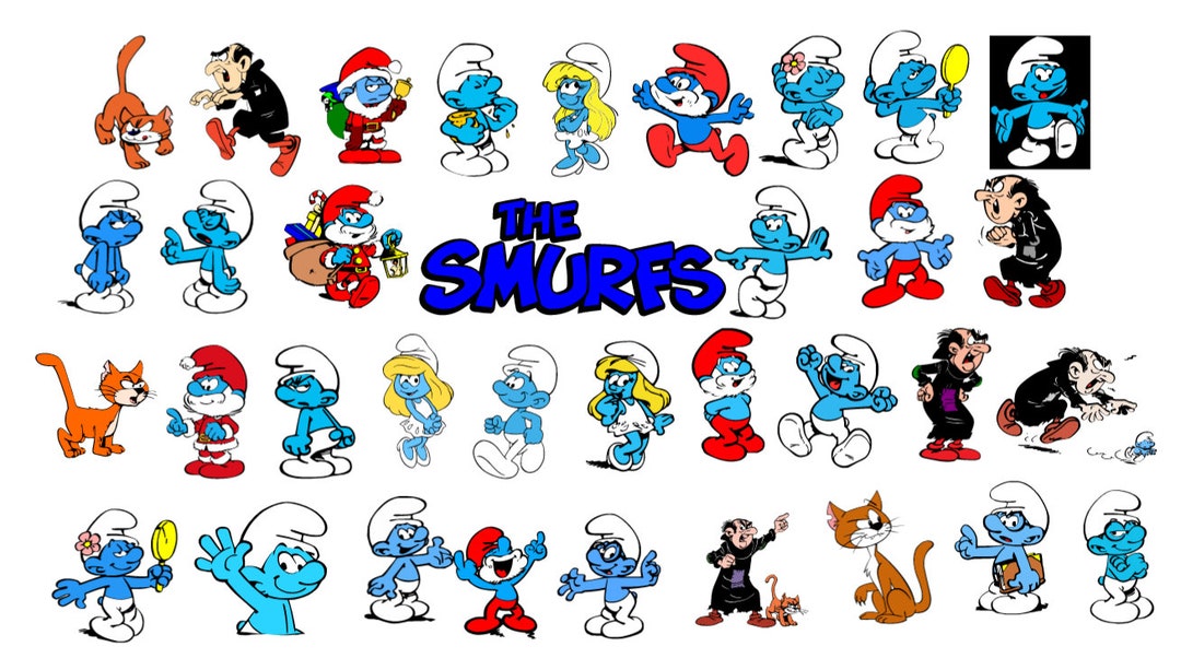 BUNDLE Smurf Theme 140 Files SVG Dxf Eps Png Cricut Silhouette - Etsy
