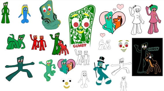 BUNDLE GUMBY 88 Files SVG Dxf Eps Png Cricut Silhouette - Etsy