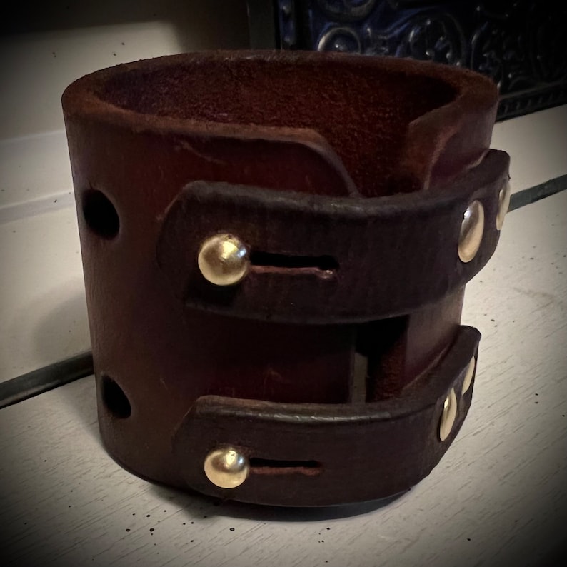 Leather Cuff With Brass Hardware - Etsy