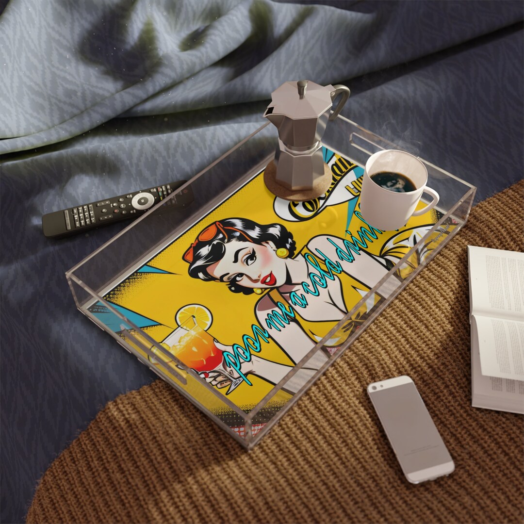 Retro Pop Art Pinup Acrylic Serving Tray. Cool Housewarming Birthday ...