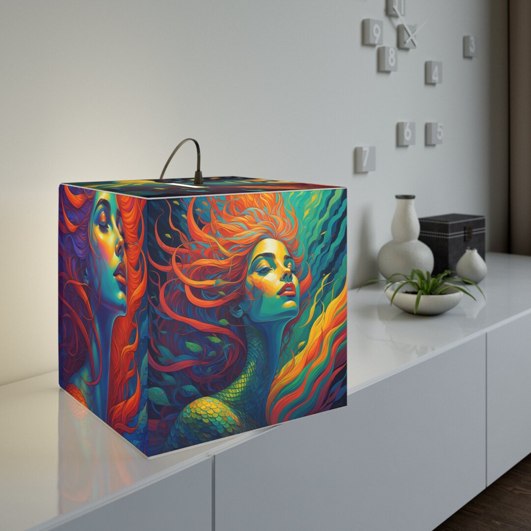 Rainbow Mermaid Light Cube Lamp Perfect Birthday Christmas Housewarming ...