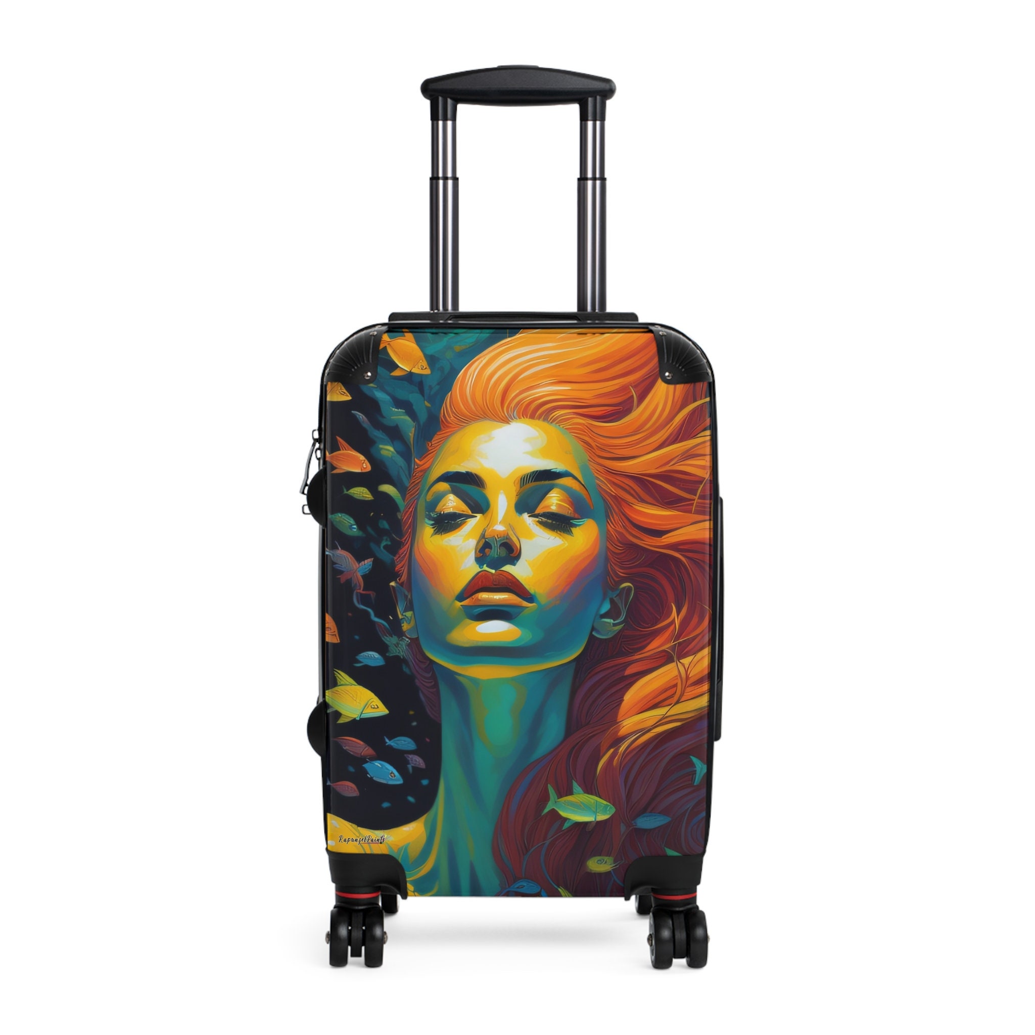 Mermaid Fantasy Suitcase, Unique Underwater Scenes Printed on Multi ...