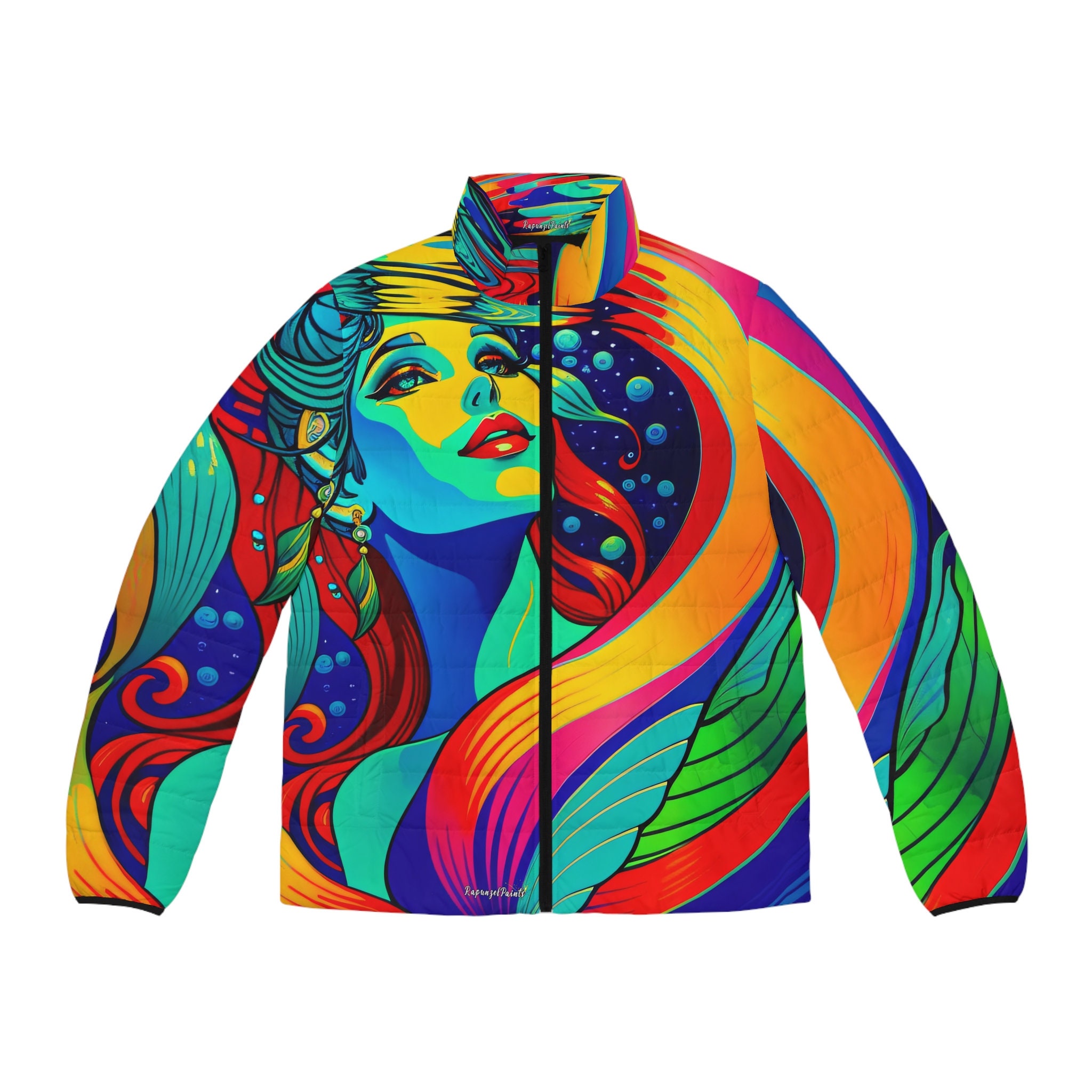 Rainbow Mermaid Puffer Jacket Back to School Winter Coat Birthday ...