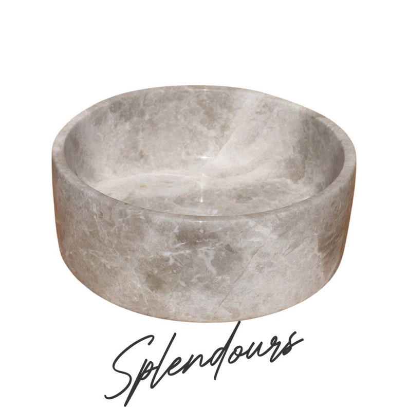 Grey Marble Rolling Stone Vanity Vessel Sink - Etsy