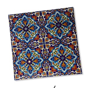 Handmade Traditional Geometric Floral Design Persian Ceramic Tile ...