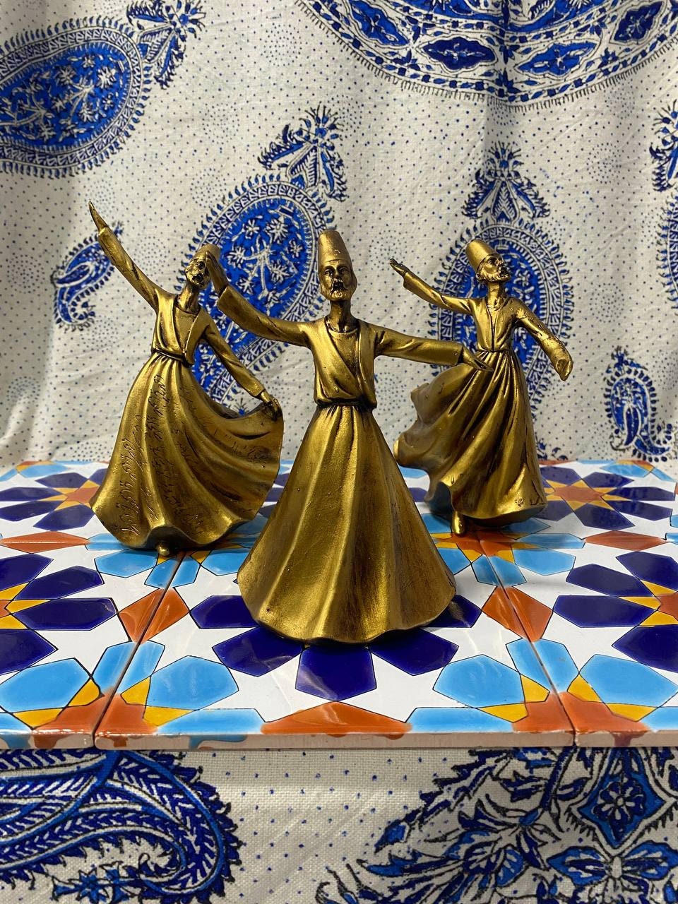 Sama Dancing Sufi Rumi Decoration Statues Gold Colour - Etsy