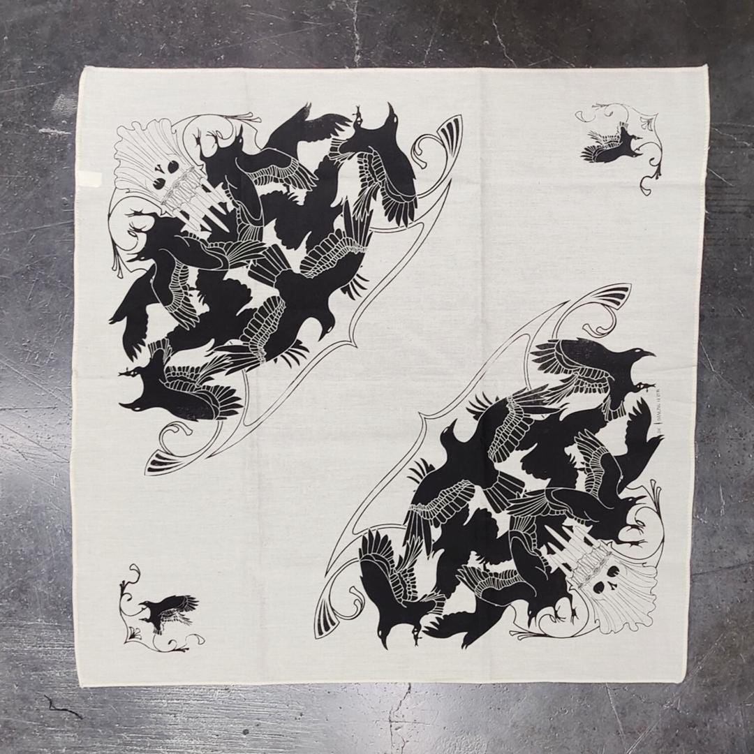 Crow Wraith- Crows and Ghostly Entity Themed Bandana - Etsy