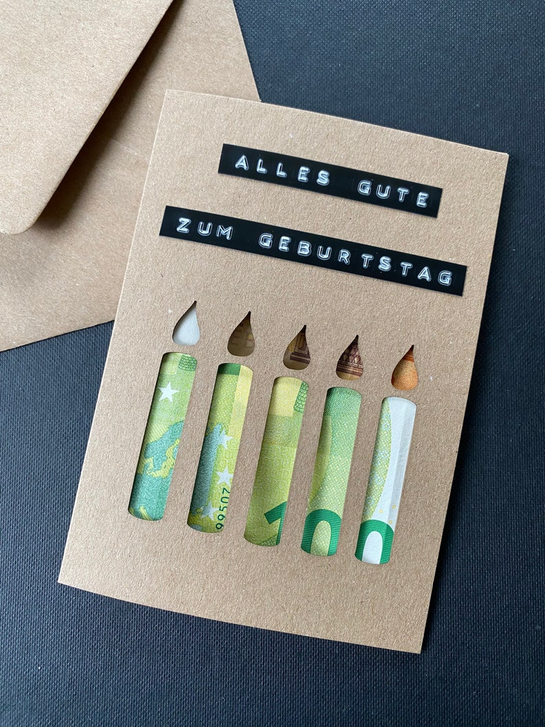 Happy Birthday Geldgeschenk Karte aus Kraftkarton mit - Etsy.de