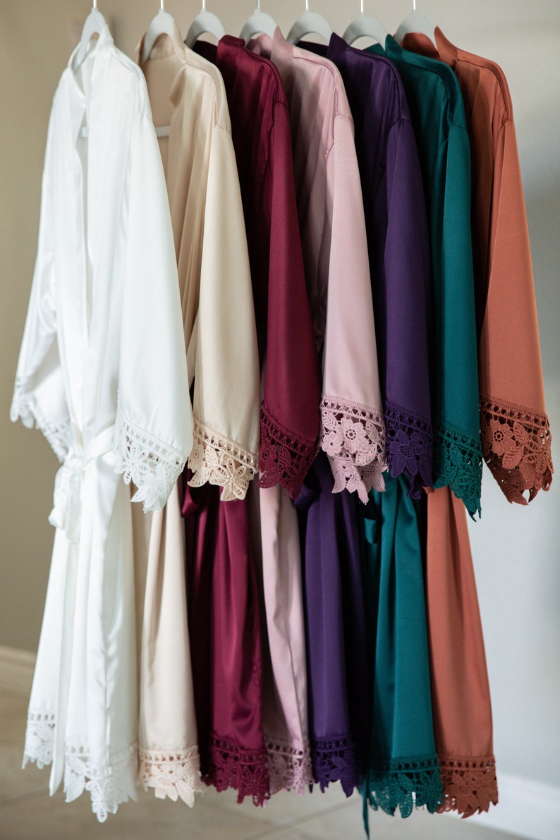 Plum Bridesmaid Wedding Robes Deep Violet Purple Bridal Party - Etsy