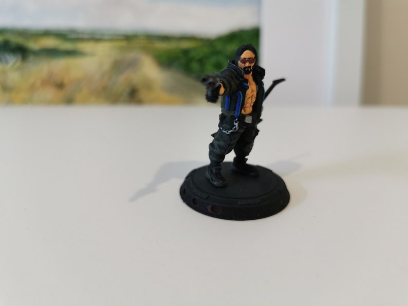 Cyberpunk Hand-painted 3D Miniature Mini Resin Figure Johnny Silverhand ...
