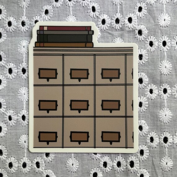 Library Drawers Sticker Minimal Card Catalogue Decal - Etsy