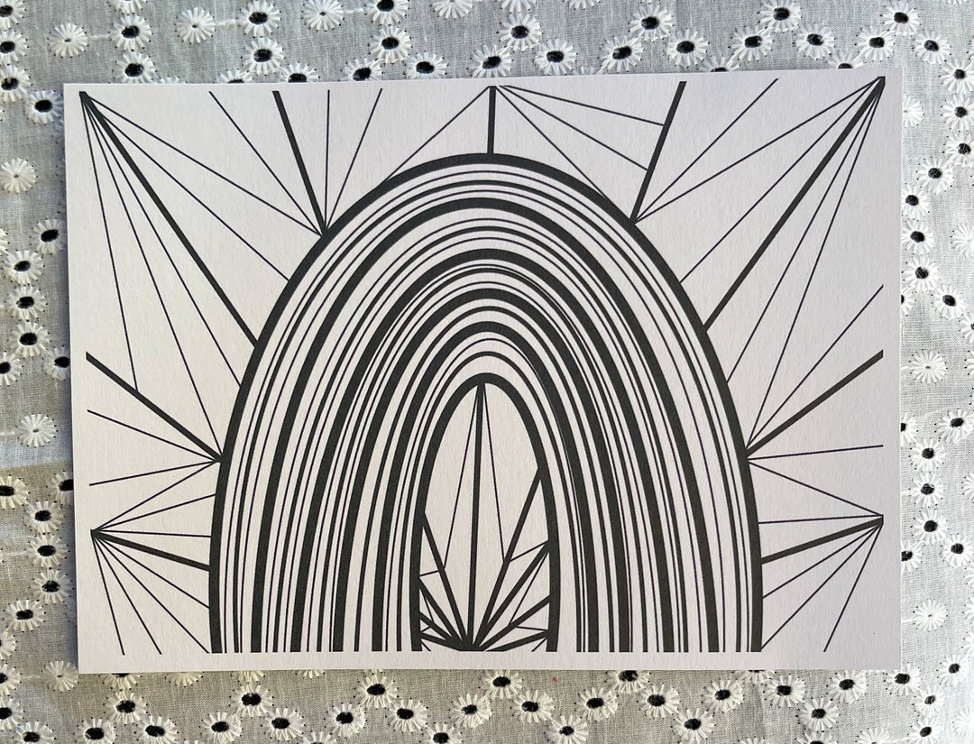 Rainbow Arches Book Tracker Geometric Line Art Bookmark - Etsy