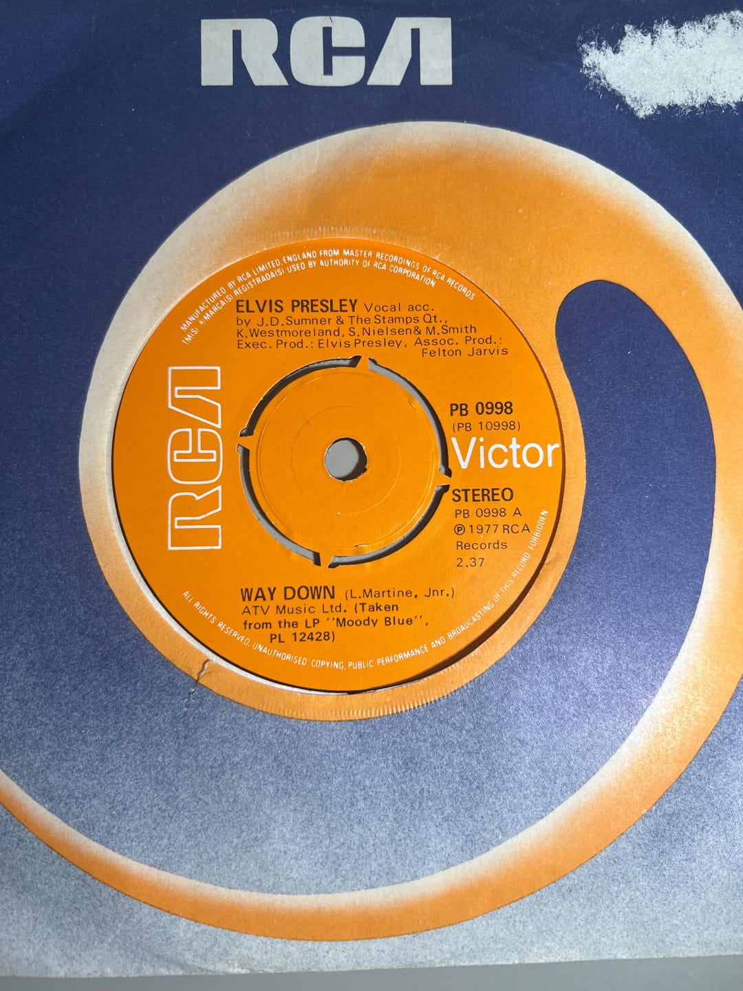 Elvis Presley, Way Down, Vintage Vinyl 7” Single Record - Etsy