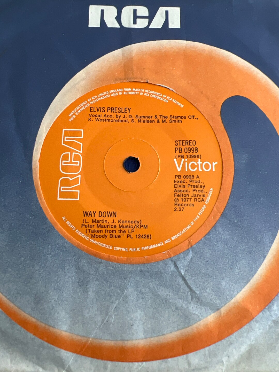 Elvis Presley, Way Down, Vinyl 7” Single - Etsy