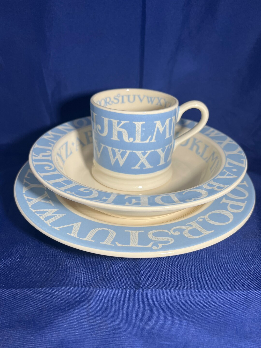 Emma Bridgewater, Blue Alphabet Trio - Etsy
