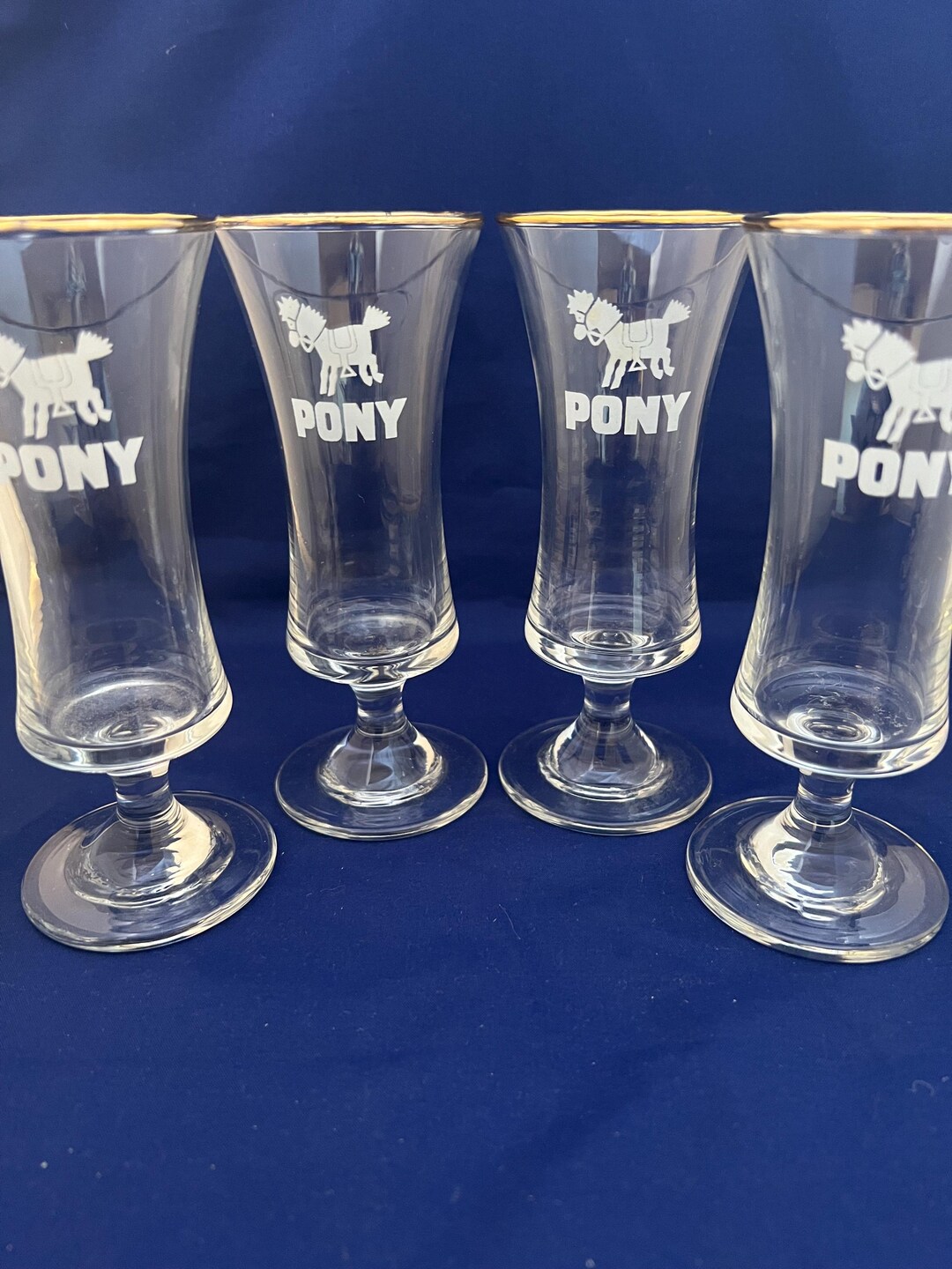 A Set of Four Vintage PONY Glasses - Etsy