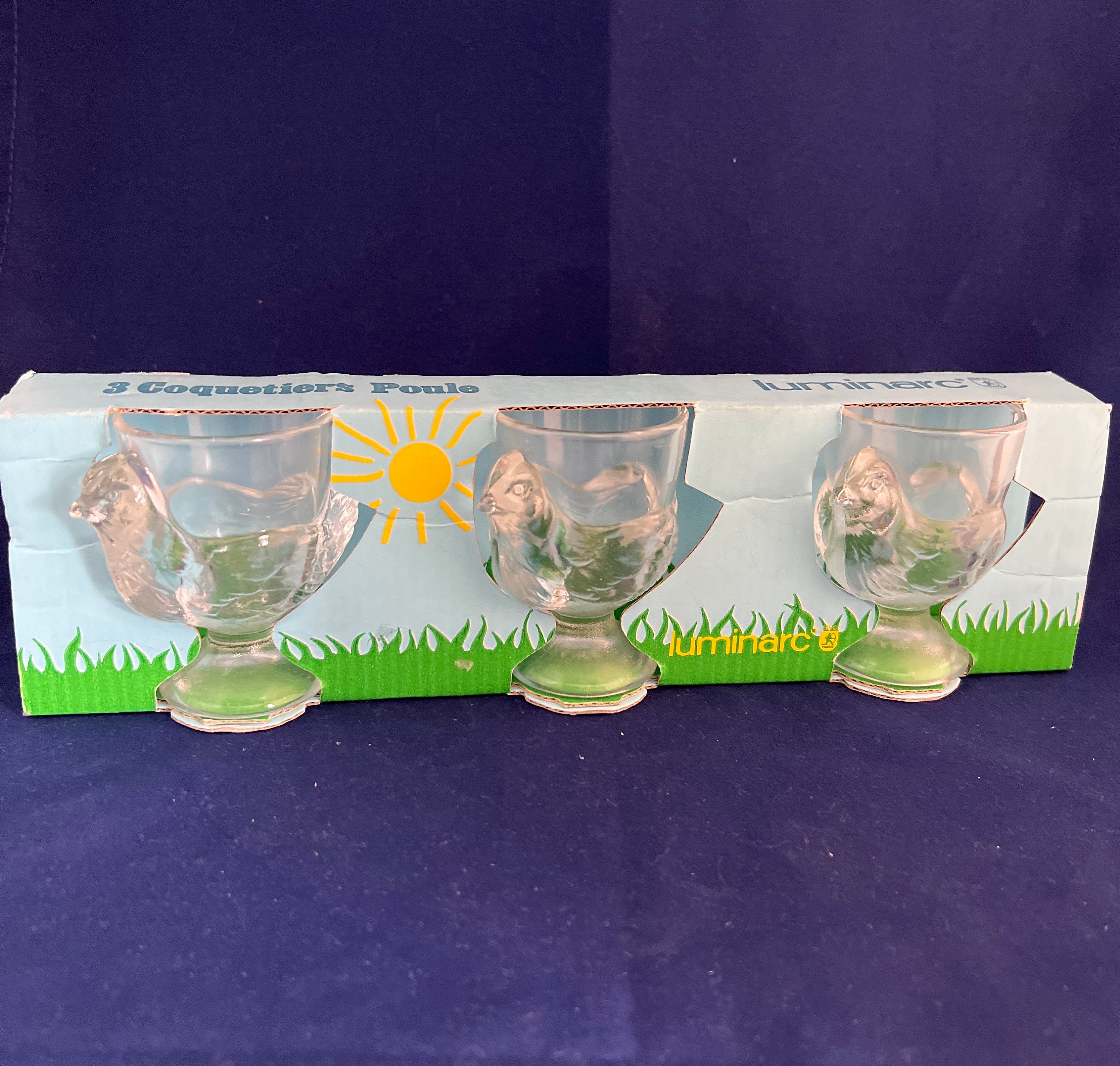 Luminarc France Chicken Egg Cups - Etsy