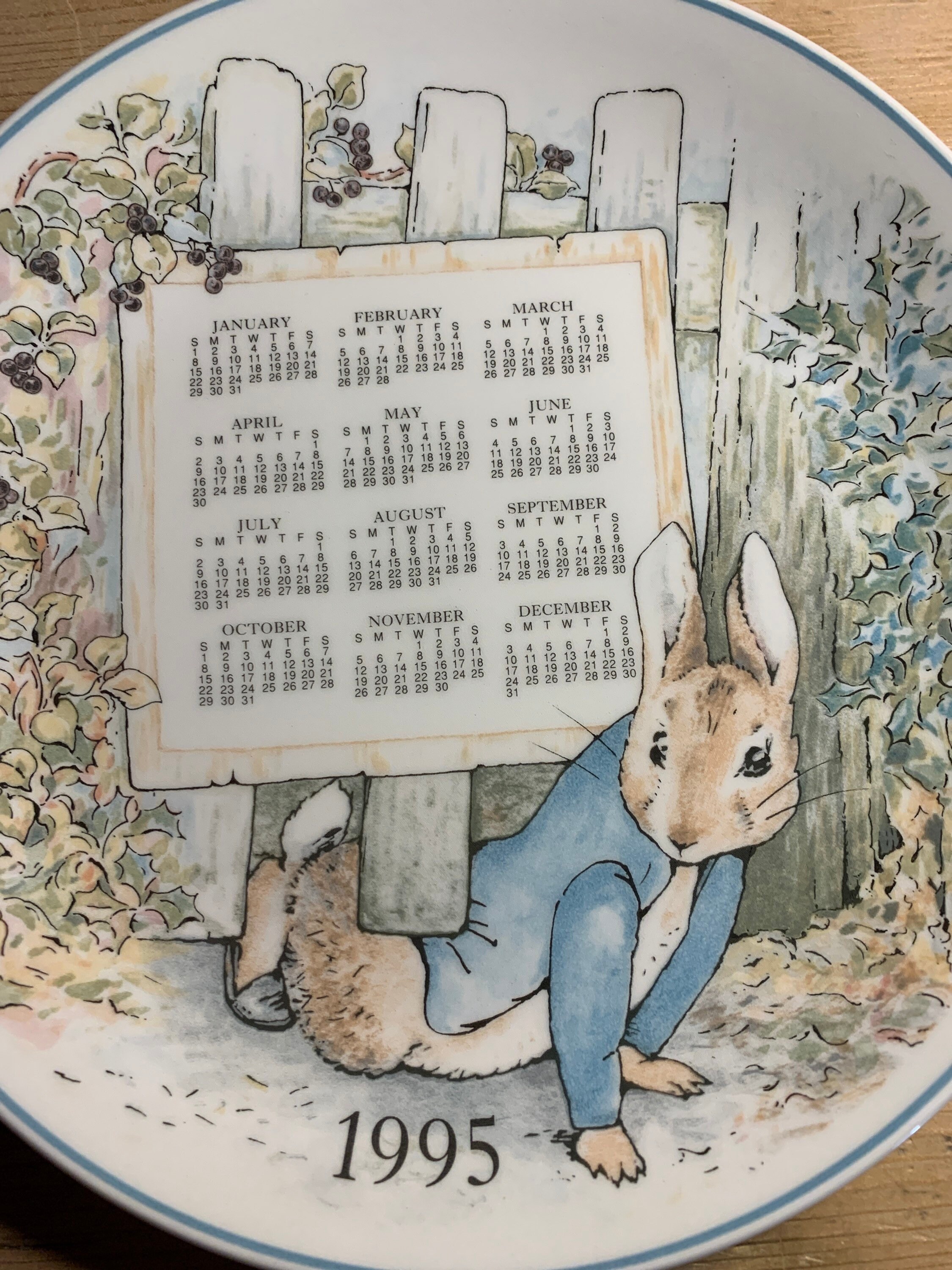 Wedgwood Peter Rabbit 1995 Calendar Plate | Etsy