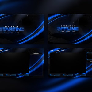 Blue Neon Animated Twitch Overlay - Complete Stream Package - Includes ...