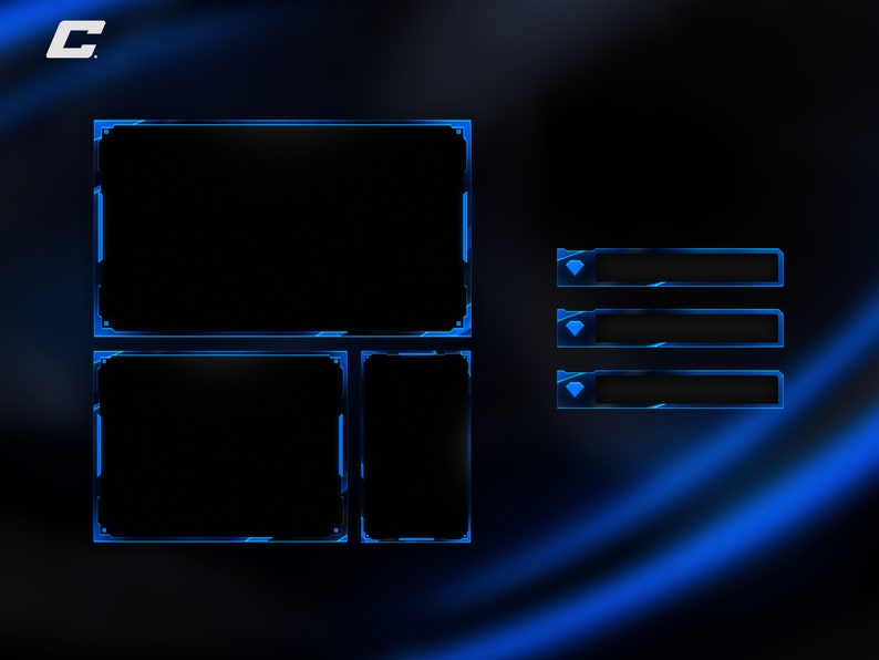 Blue Neon Animated Twitch Overlay - Complete Stream Package - Includes ...