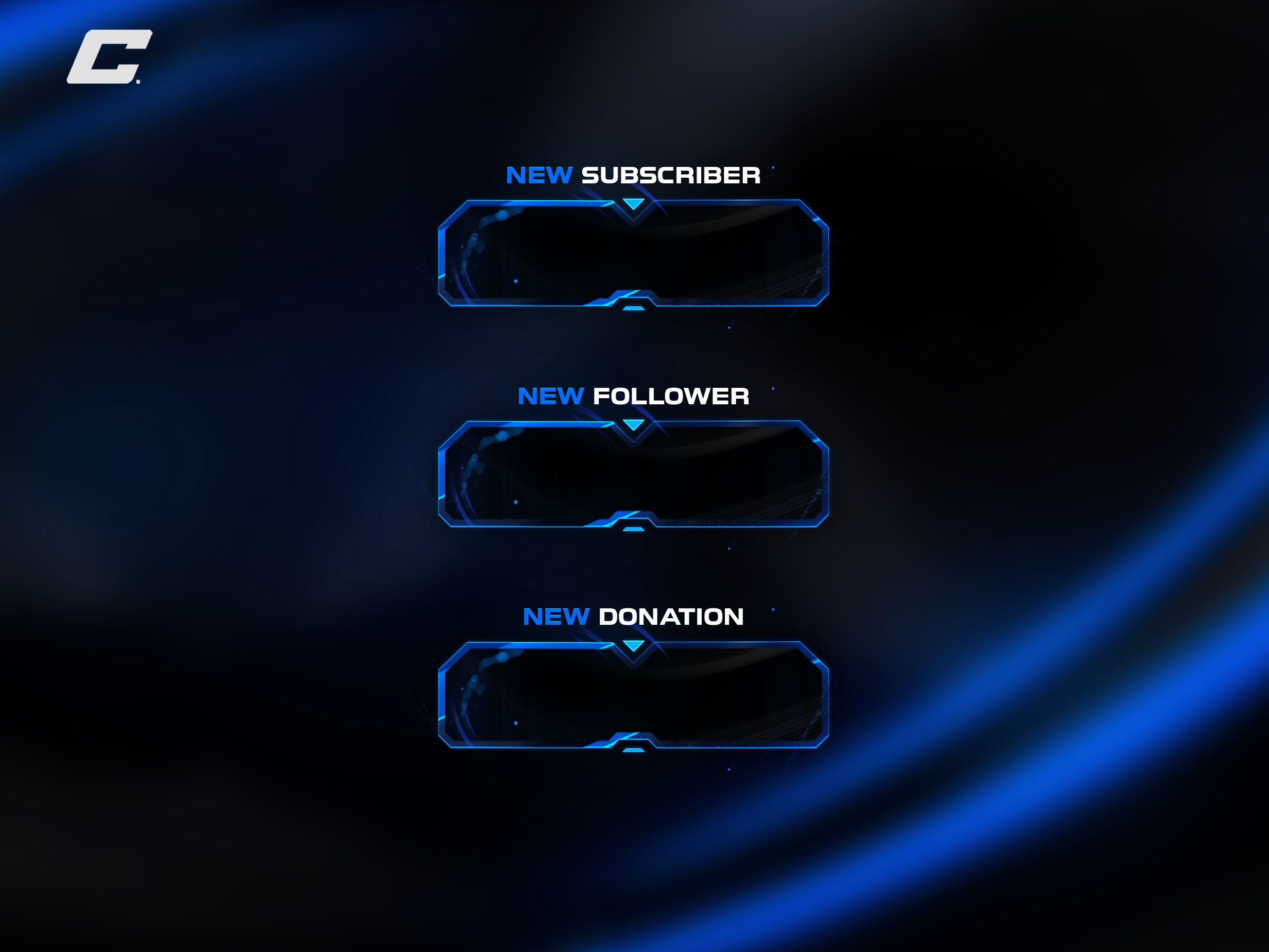 Blue Neon Animated Twitch Overlay - Complete Stream Package - Includes ...