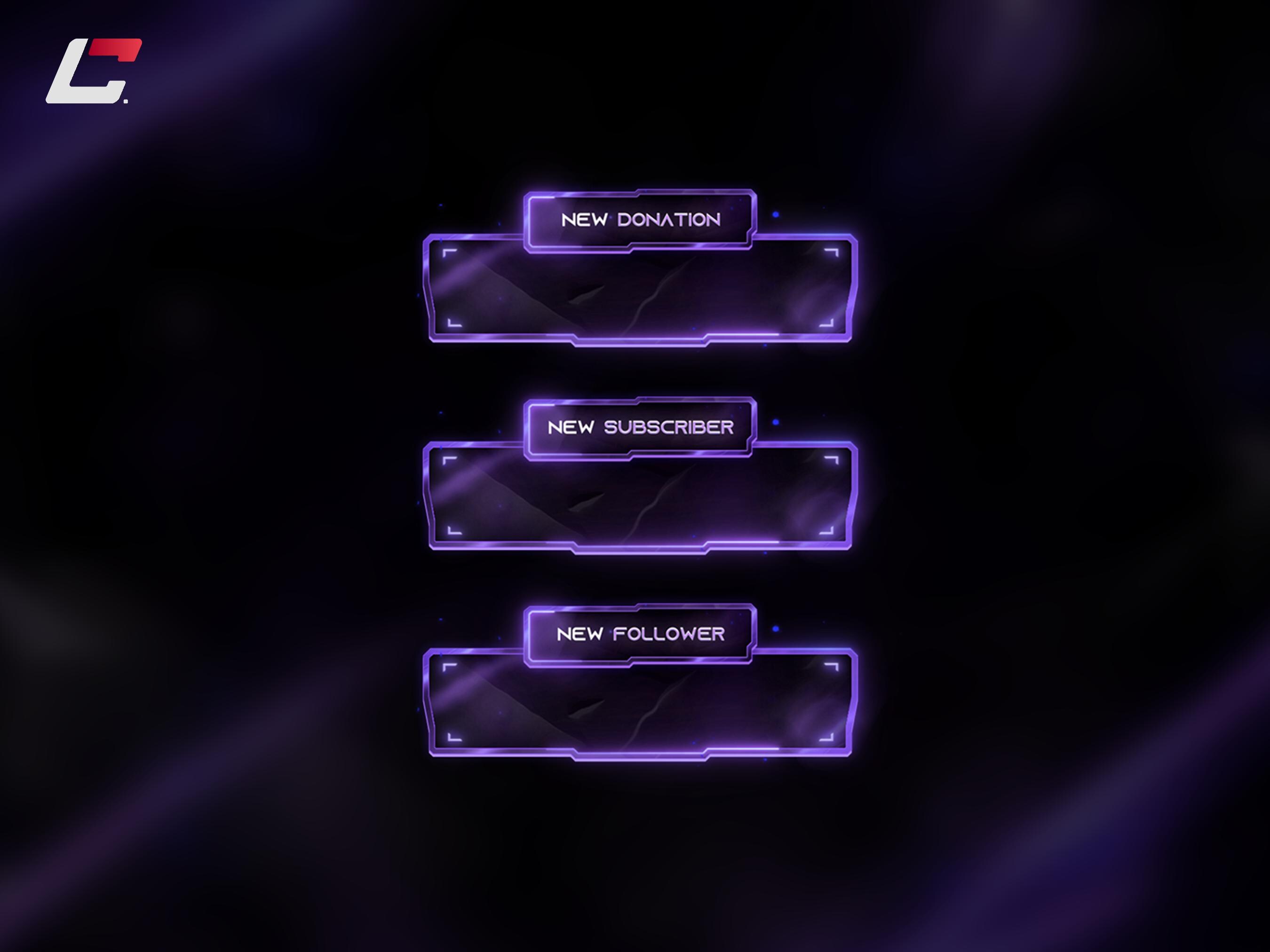 Animated Dark Purple Stream Overlay Package: Twitch, Youtube, Kick ...