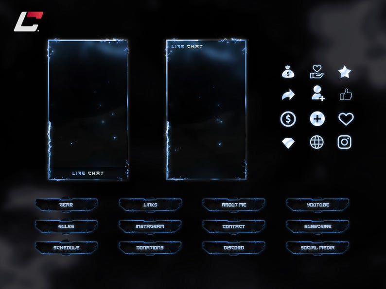 Animated Blue Thunder Twitch Overlays - Complete Stream Package ...