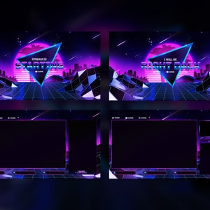 Animated Synthwave Twitch Overlays - Complete Stream Package - Includes ...