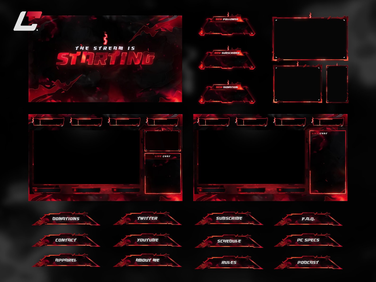 Animated Fire God Twitch Overlays - Complete Stream Package - Includes ...