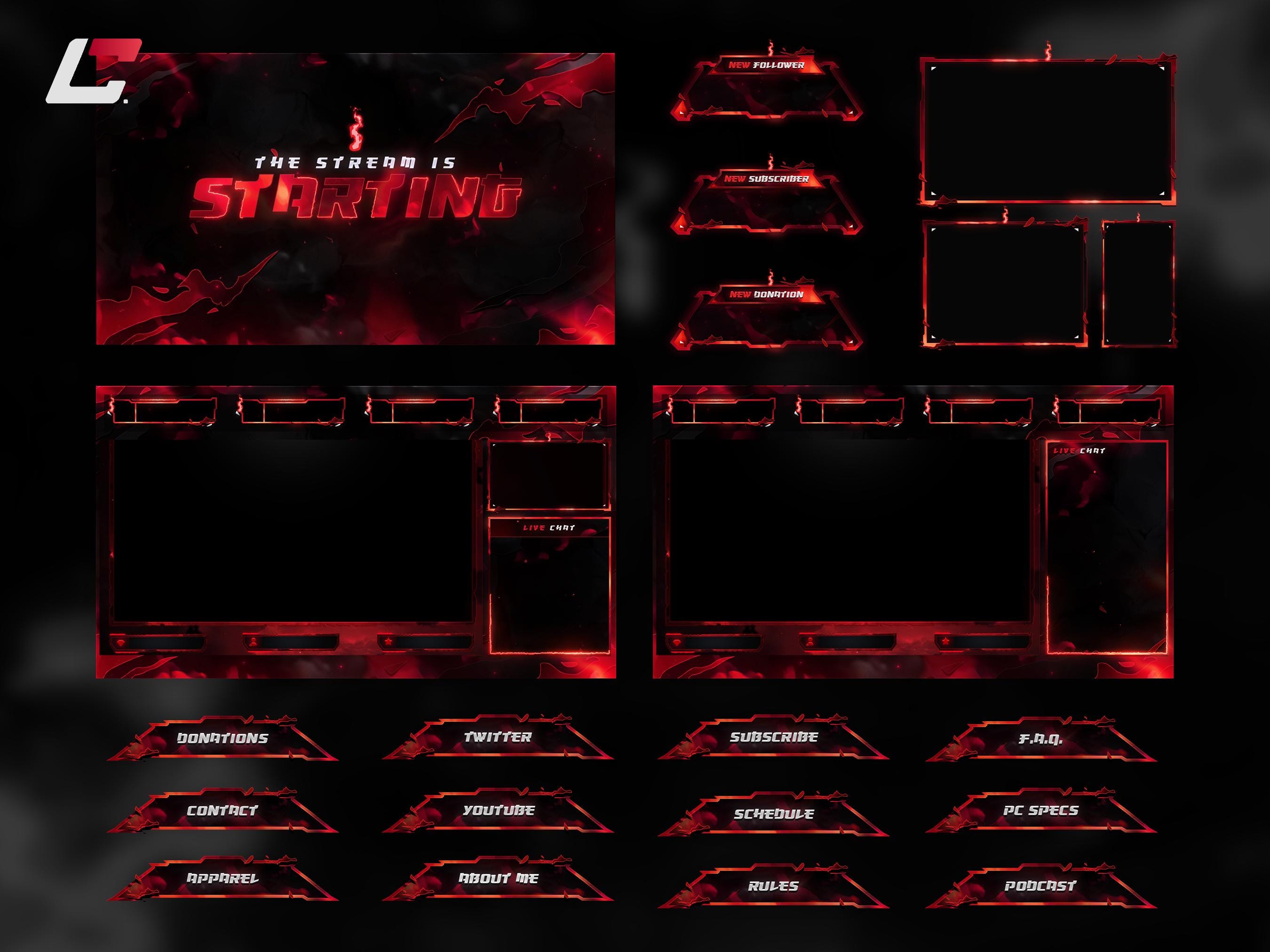 Animated Fire God Twitch Overlays - Complete Stream Package - Includes ...