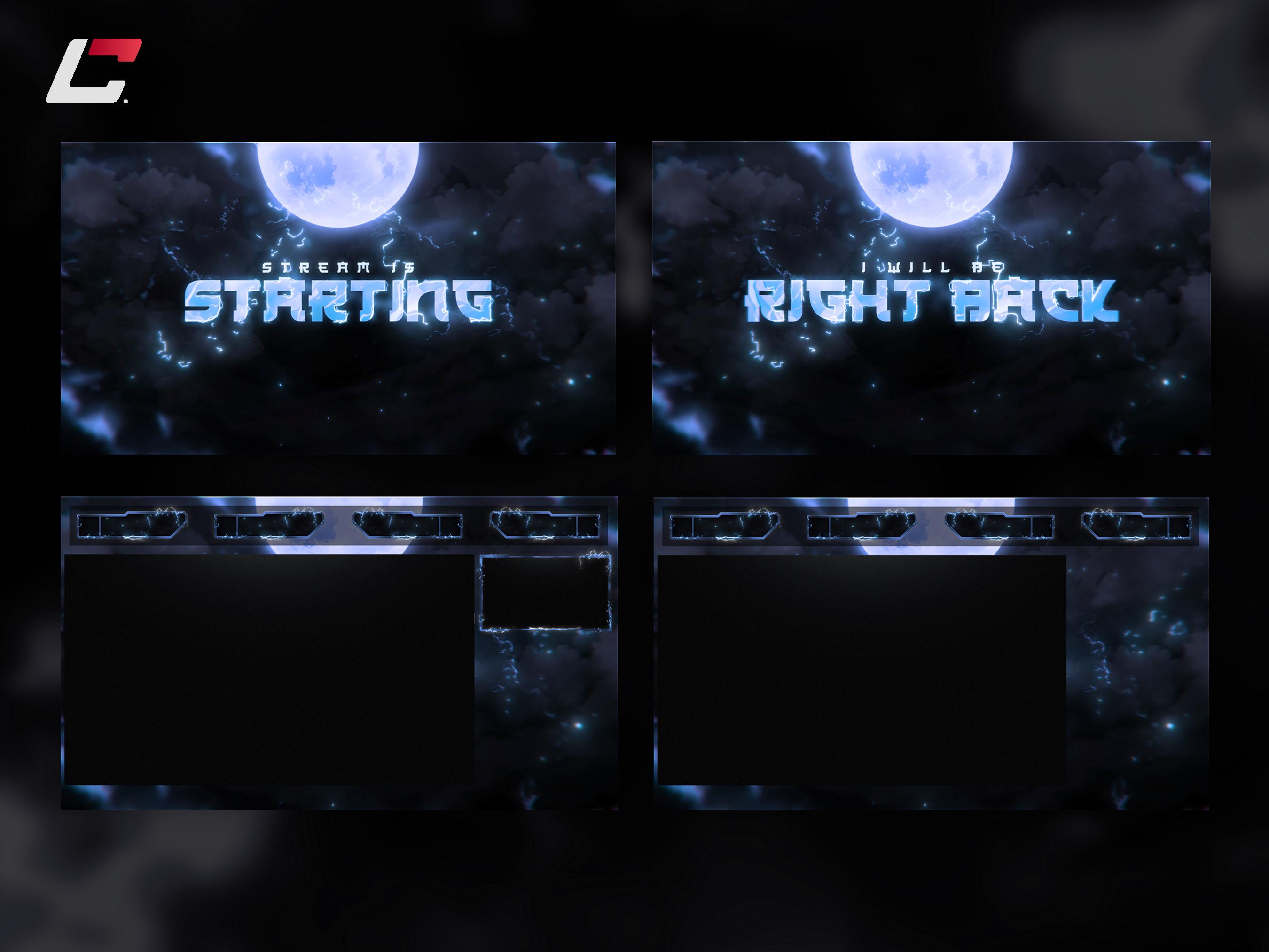 Animated Blue Thunder Twitch Overlays - Complete Stream Package ...