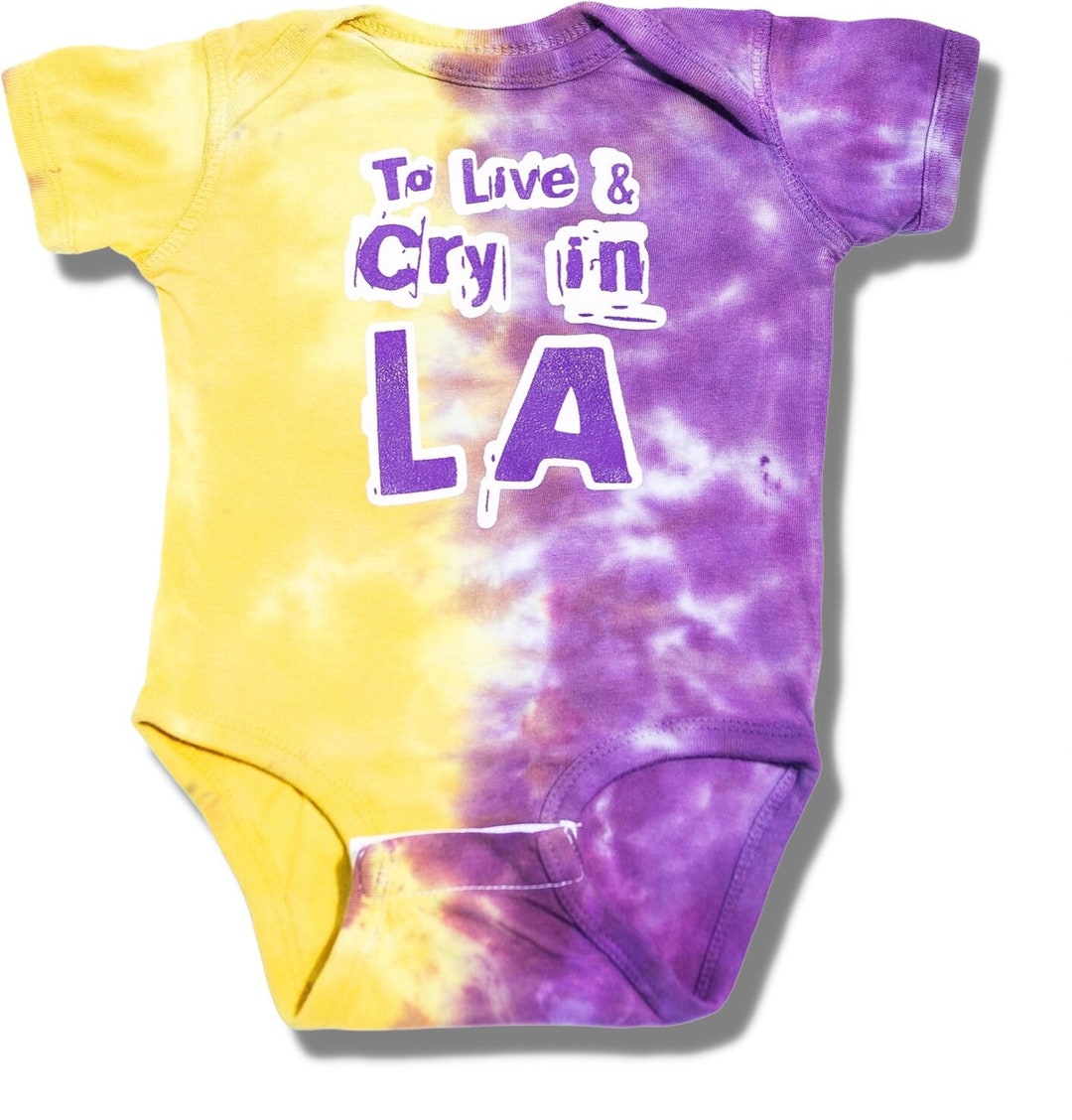 Purple & Gold Tie Dye to Live and Cry in La Baby Onesie Laker Baby Baby ...