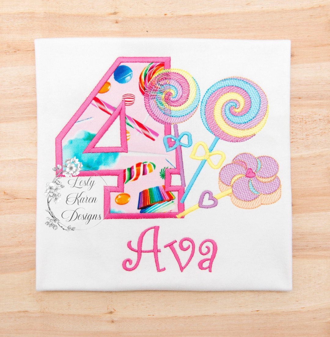 Candy Birthday Girl Shirt With Number, 1st 2nd 3rd 4th Birthday, Candy ...