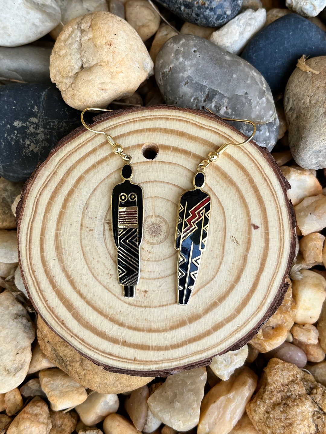 Laurel Burch Man and Woman Vintage Dangle Earrings - Etsy