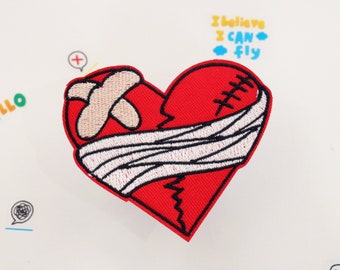 Broken Heart Applique - Etsy