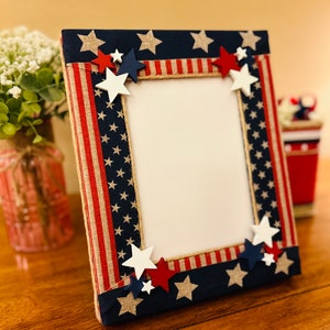 Patriotic American Flag Picture Frame - Etsy