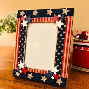 Patriotic American Flag Picture Frame - Etsy