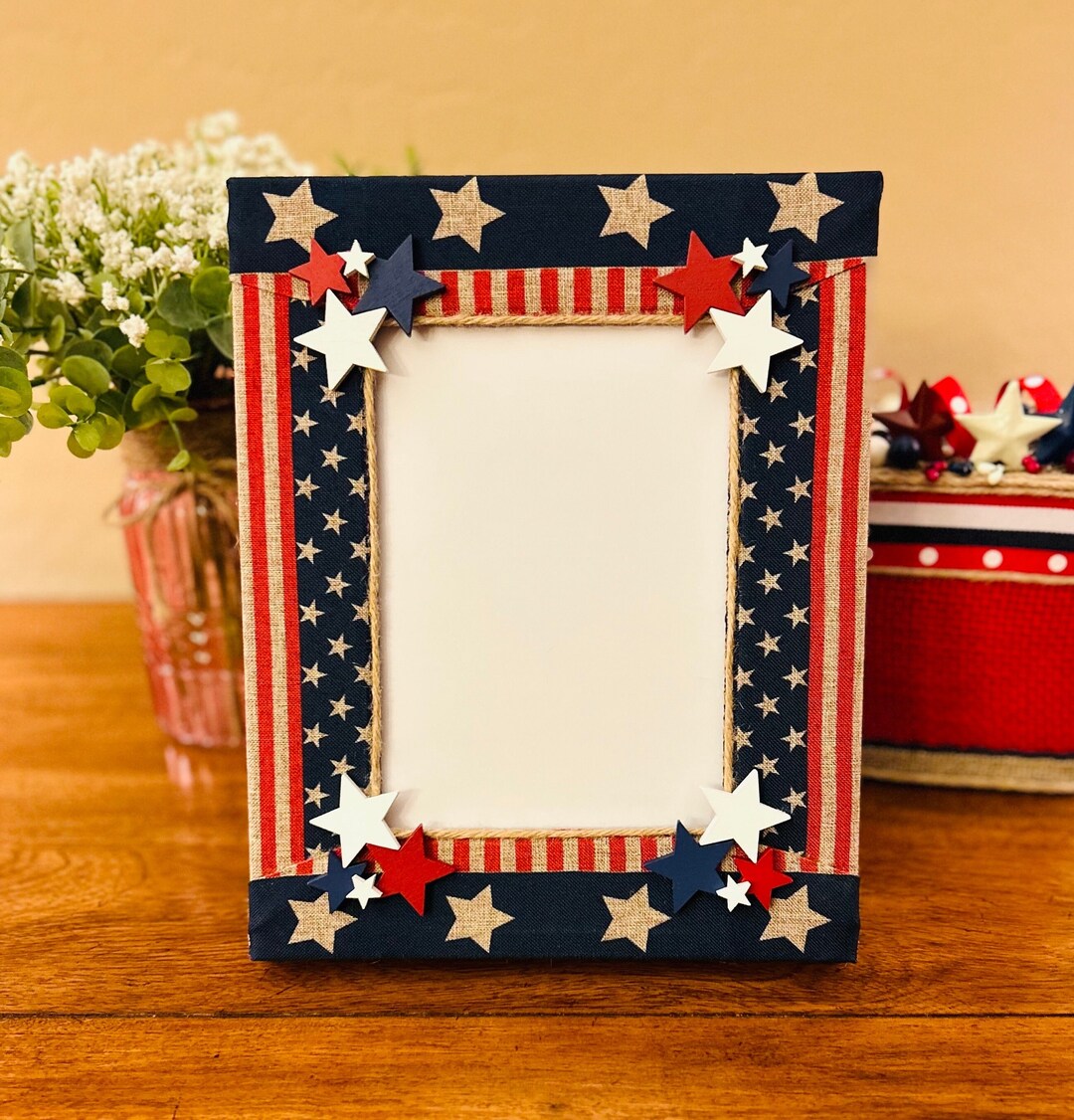 Patriotic American Flag Picture Frame - Etsy
