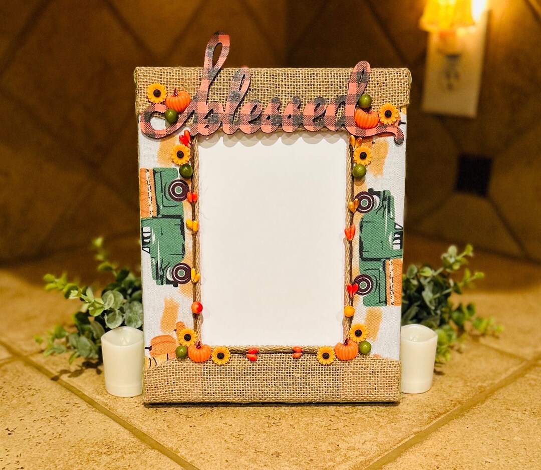 Fall Pick up Truck & Blessed Picture Frame - Etsy
