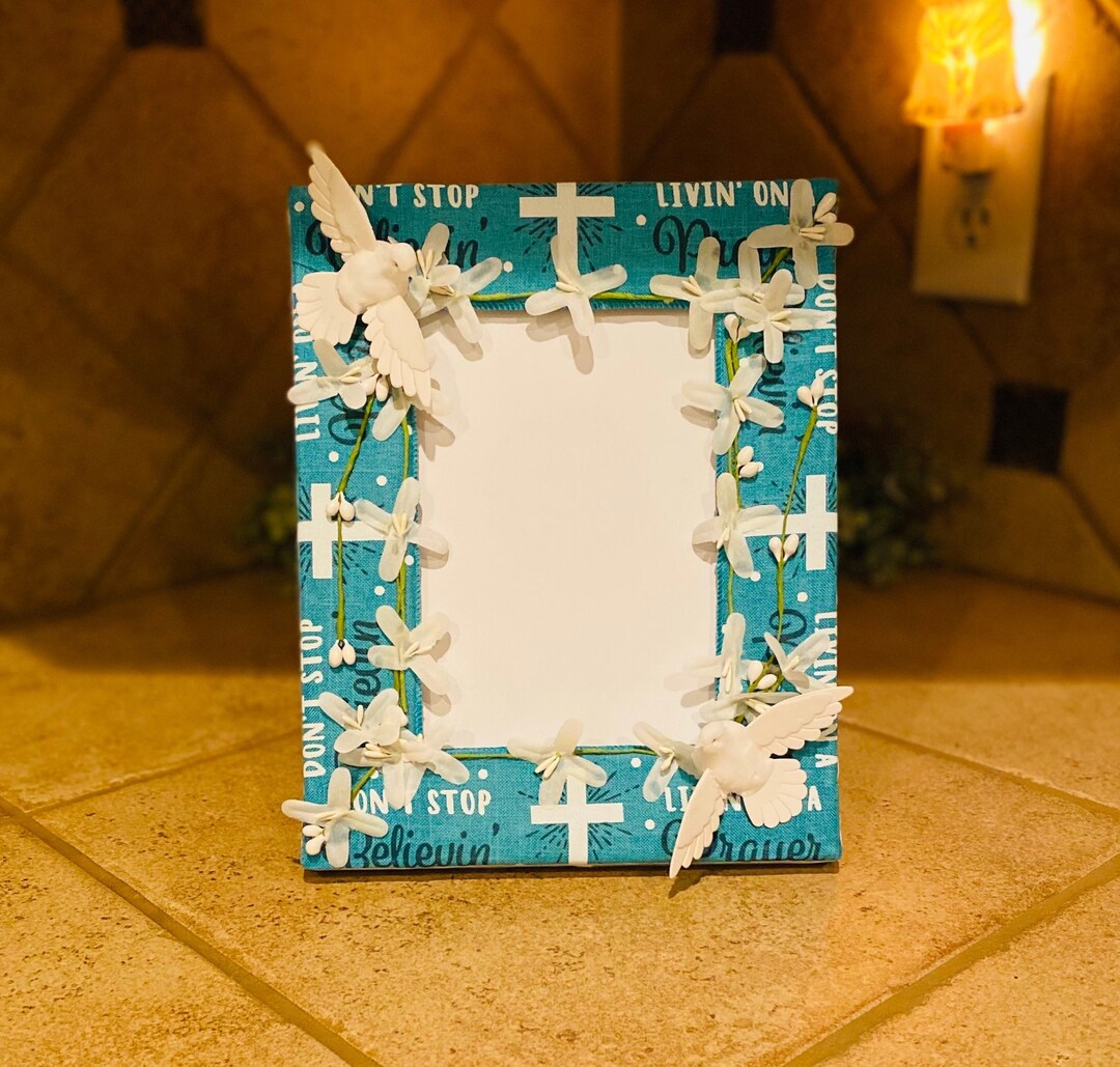 Easter Religious White Doves & Flowers Picture Frame - Etsy