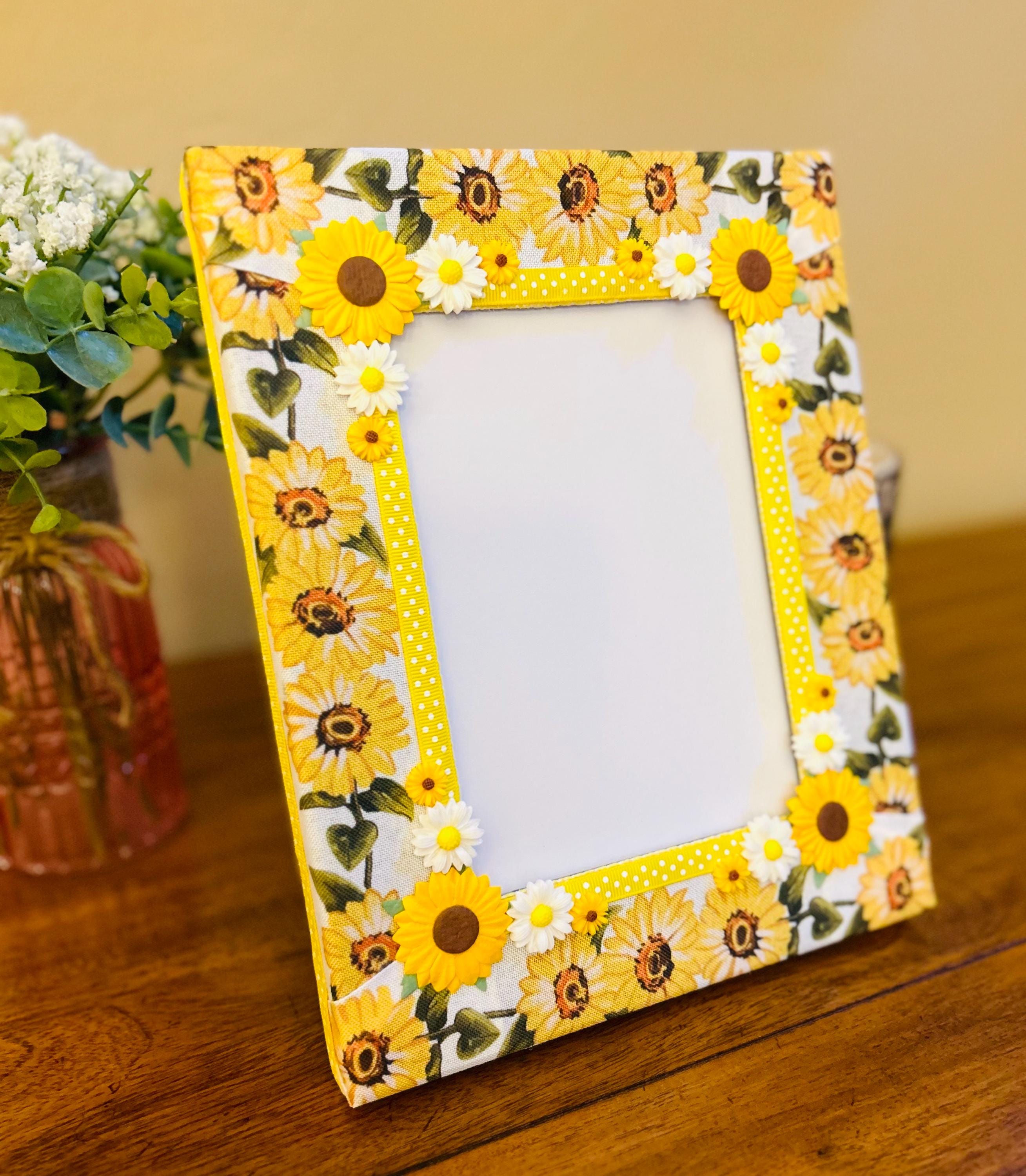 Sunflower Polka Dot Picture Frame - Etsy