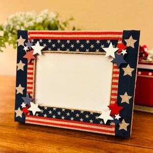 Patriotic American Flag Picture Frame - Etsy