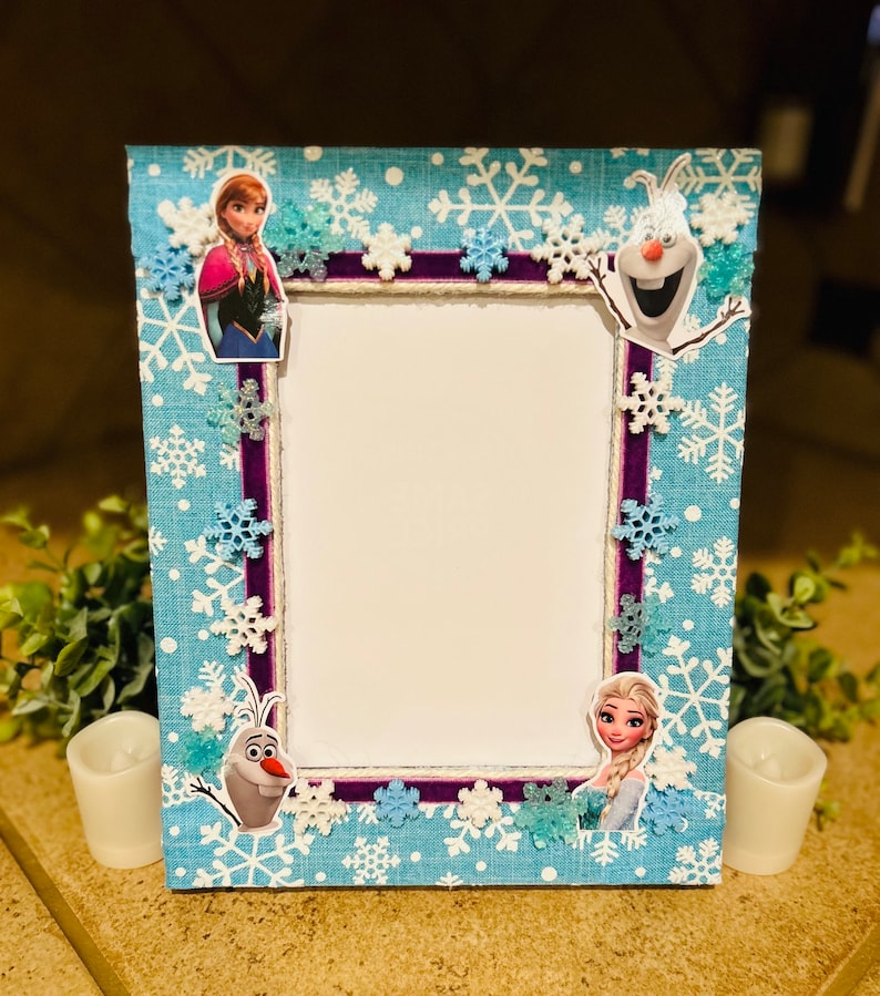 Frozen Elsa, Anna & Olaf Picture Vertical 5x7 Frame - Etsy