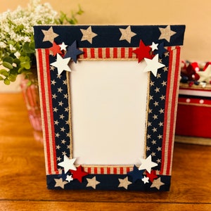 Patriotic American Flag Picture Frame - Etsy