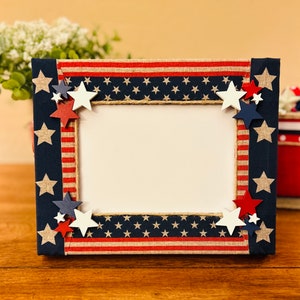 Patriotic American Flag Picture Frame - Etsy