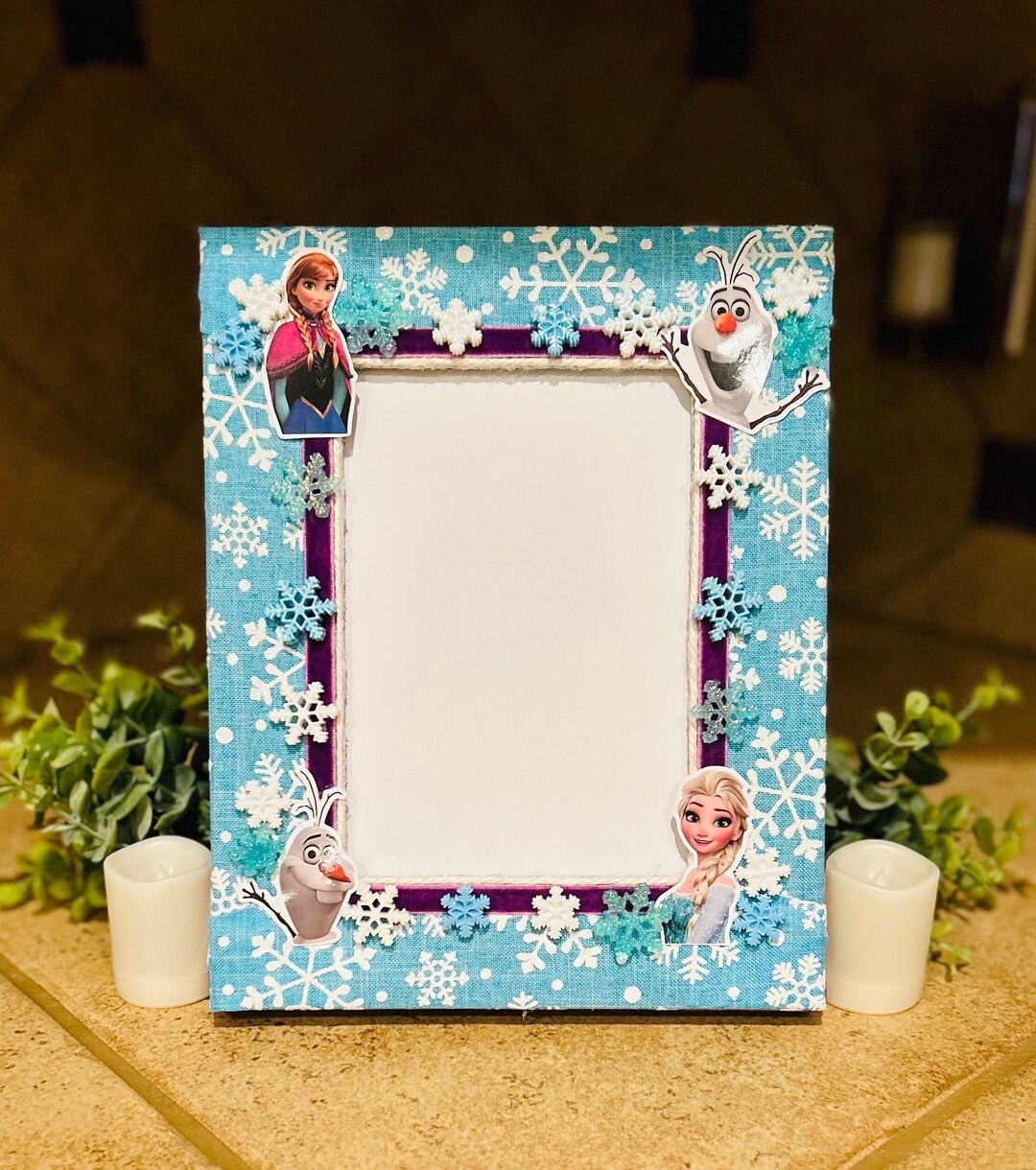 Frozen Elsa, Anna & Olaf Picture Vertical 5x7 Frame - Etsy