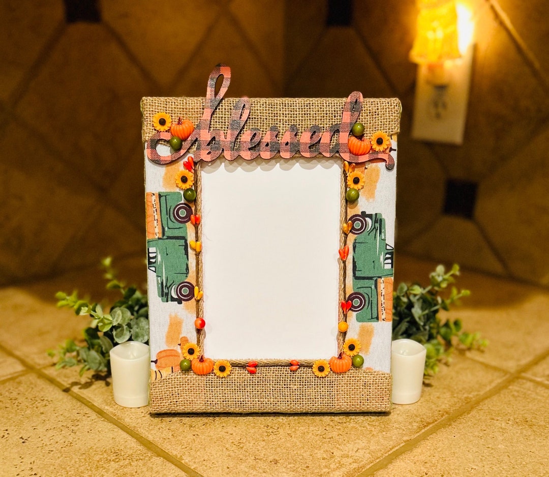 Fall Pick up Truck & Blessed Picture Frame - Etsy