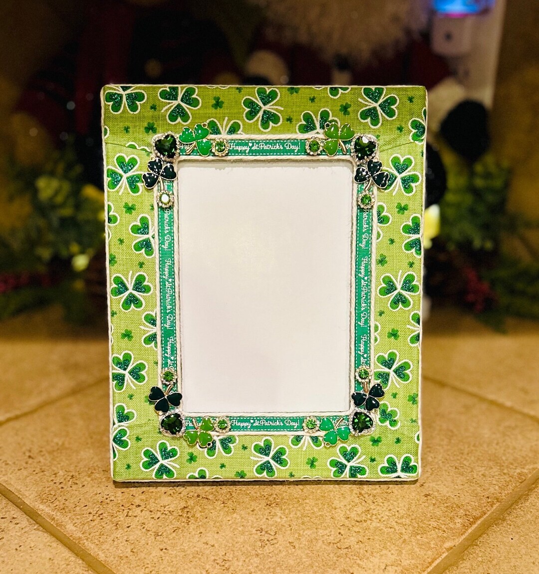 St Patricks Day Shamrock Picture Frame - Etsy