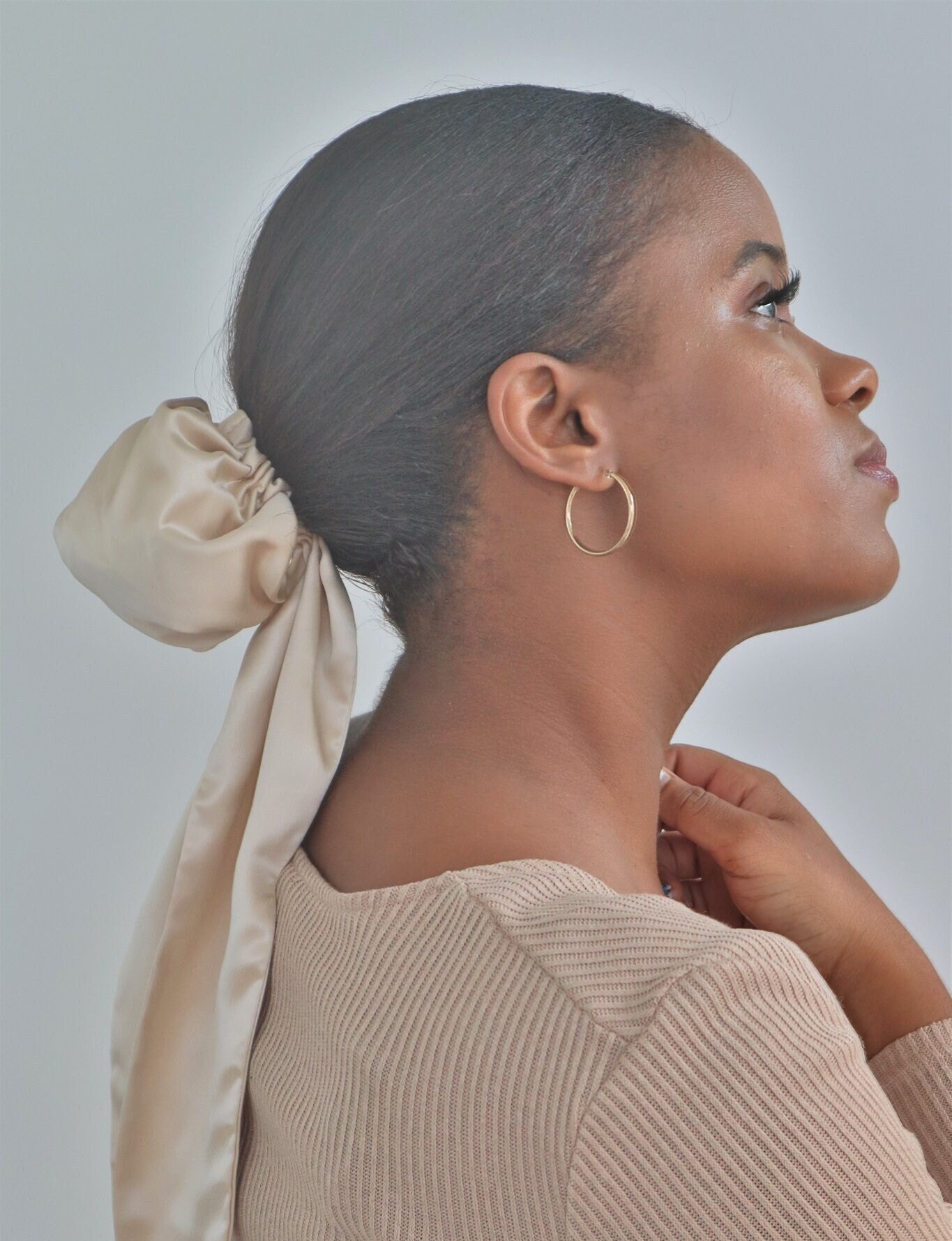 BEAUT BUNS Mulberry Silk Hair Bun Cover in Champagne, 100% Mulberry ...