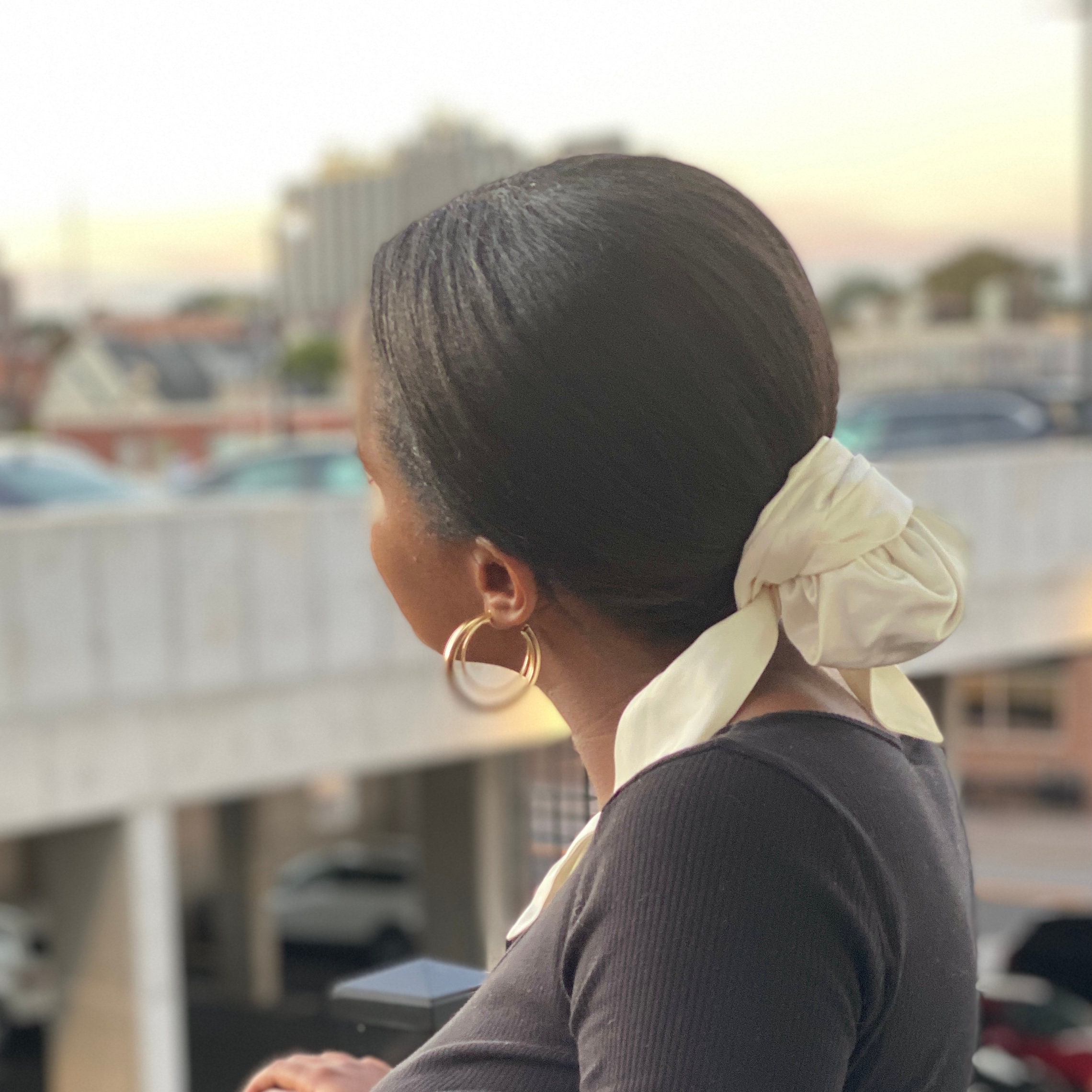 BEAUT BUNS Mulberry Silk Satin Hair Bun Cover in Ivory, 100% Silk Hair ...